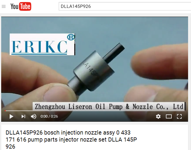 ERIKC DLLA 145 P926 bosch diesel fuel pump injection nozzle DLLA 145 P 926 / 0433171616 for BMW ...
