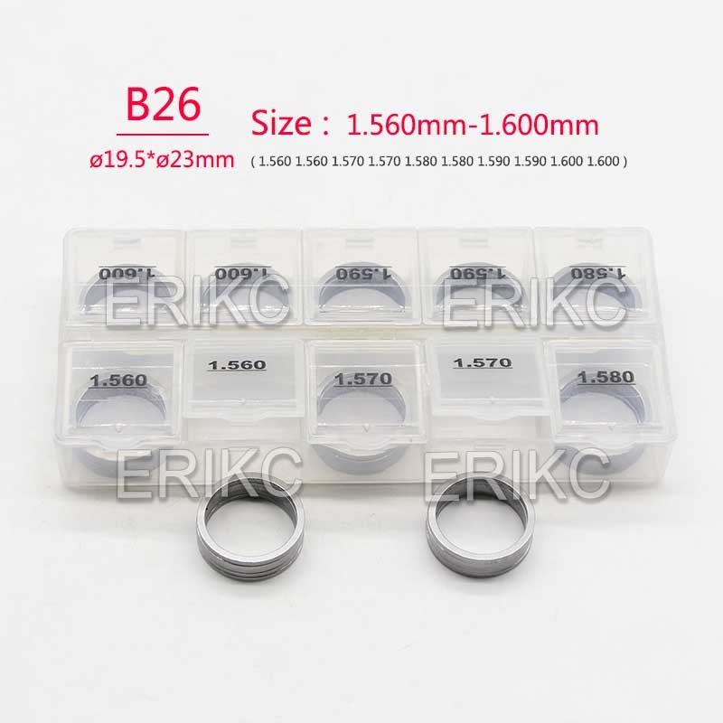 ERIKC Common Rail Lift Adjusting Shim B26 Injector Shims for Bosch Total 50 Pieces Size 1.56mm-1 ...
